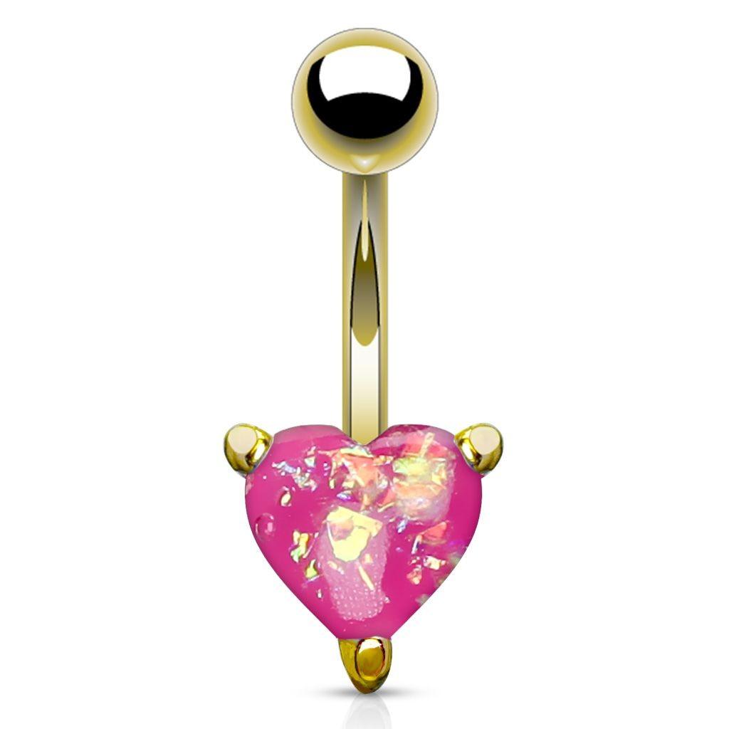 Piercing Ombligo - Corazon Opalita Brillante – piercing-glamz